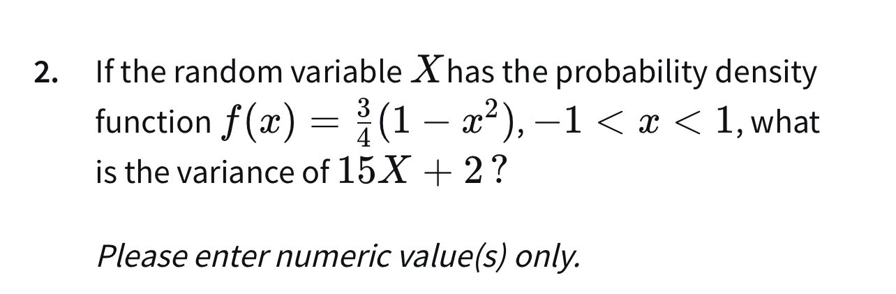 Solved If the random variable x ﻿has the probability | Chegg.com