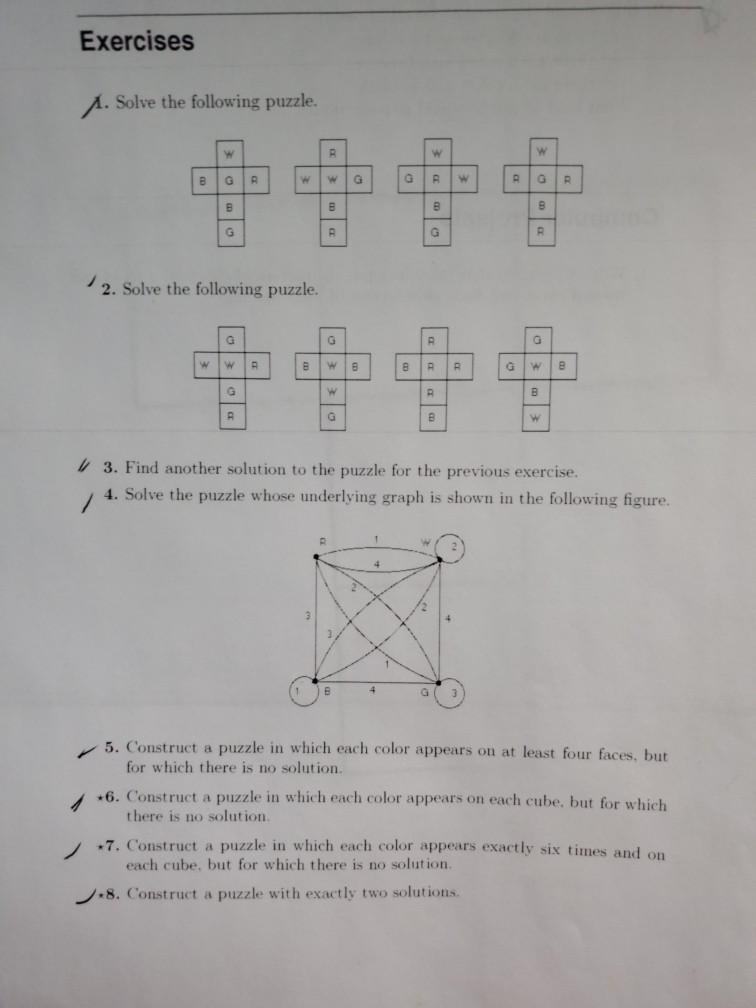 Exercises 1. Solve the following puzzle. 2. Solve the | Chegg.com
