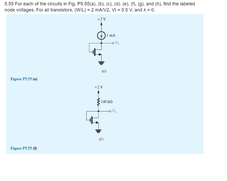 Solved 5.55 For each of the circuits in Fig. P5.55(a), (b), | Chegg.com