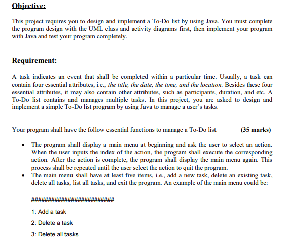 Objective: This project requires you to design and | Chegg.com