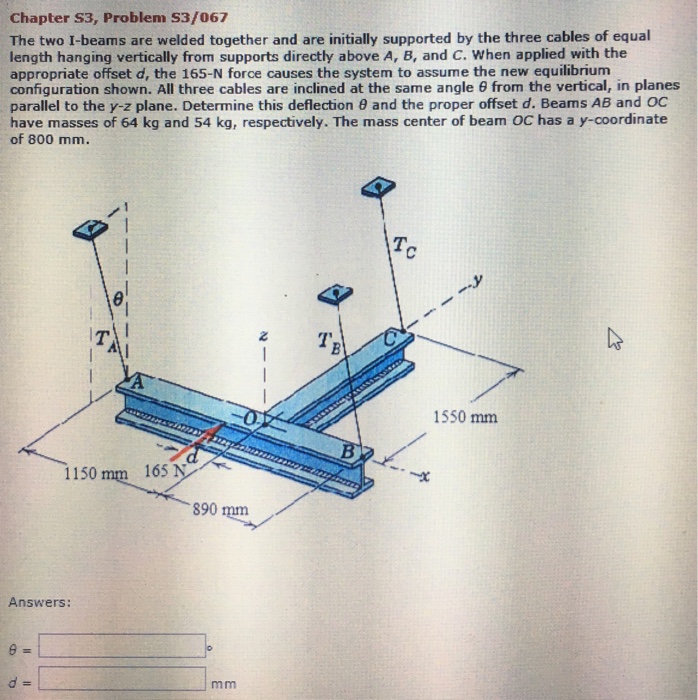 Solved Chapter S3, Problem S3/067 The two I-beams are welded | Chegg.com