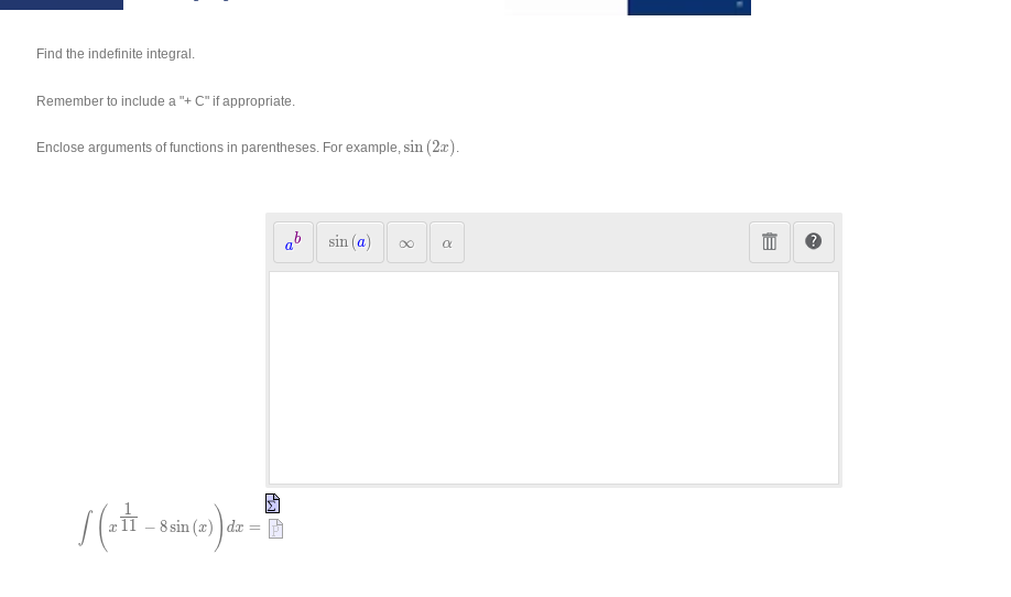 Solved Find the indefinite integral. Remember to include a" | Chegg.com