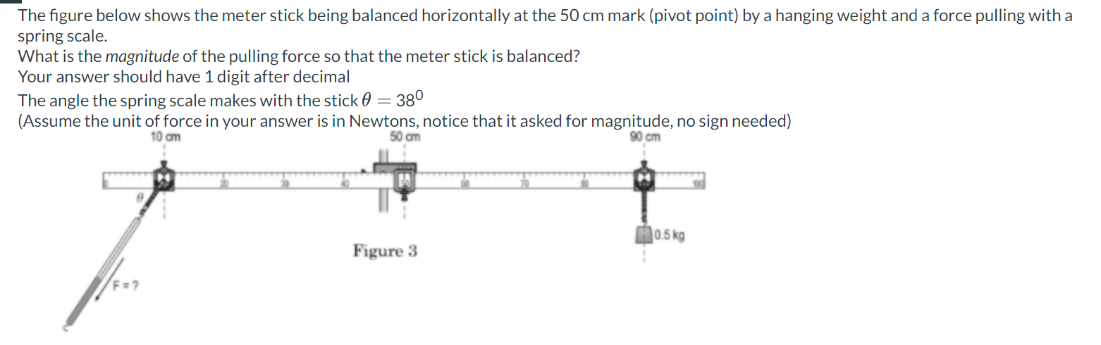 Solved The figure below shows the meter stick being balanced | Chegg.com