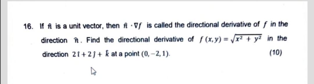 Solved 16. If A is a unit vector, then ñ . Of is called the | Chegg.com