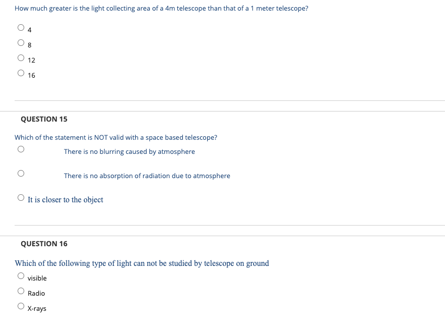 Solved How much greater is the light collecting area of a 4m | Chegg.com