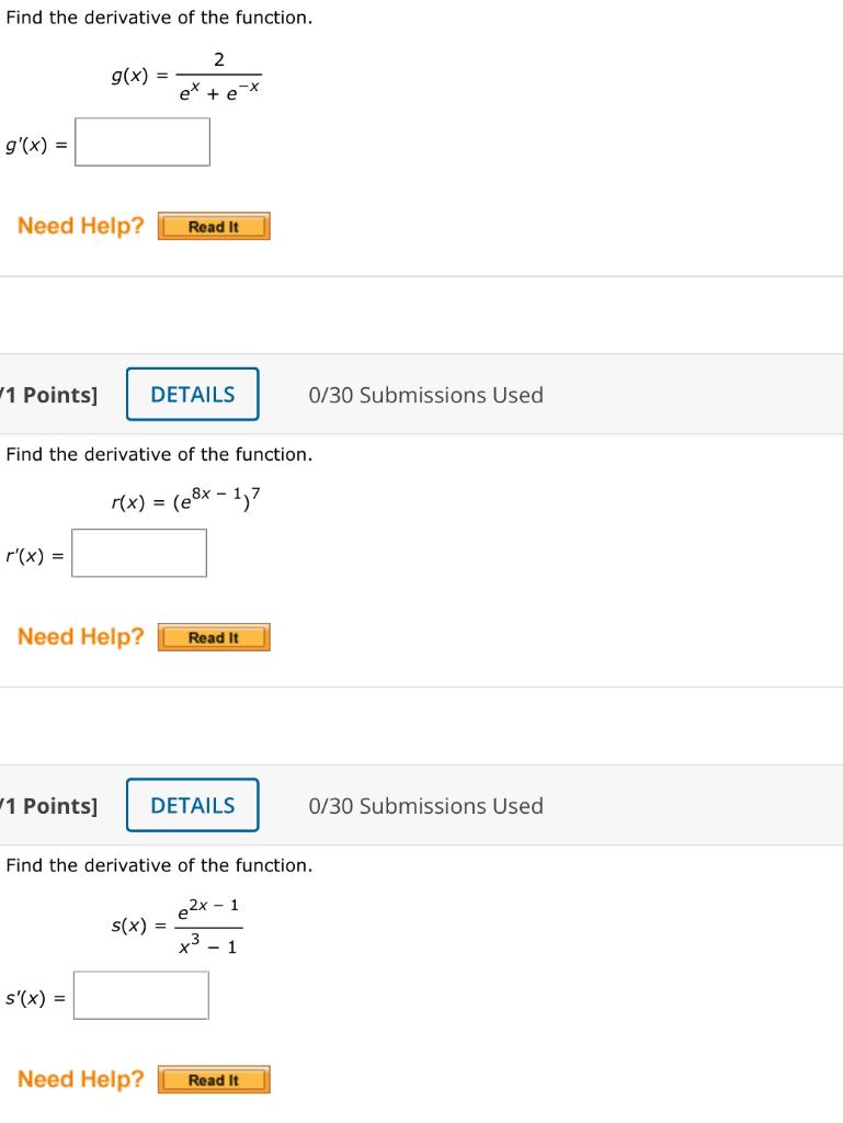 Solved Find the derivative of the function. | Chegg.com