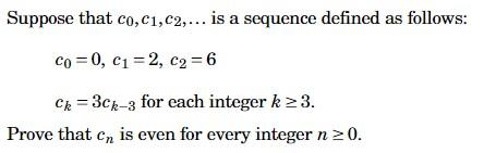 Solved Suppose that c0,c1,c2,… is a sequence defined as | Chegg.com