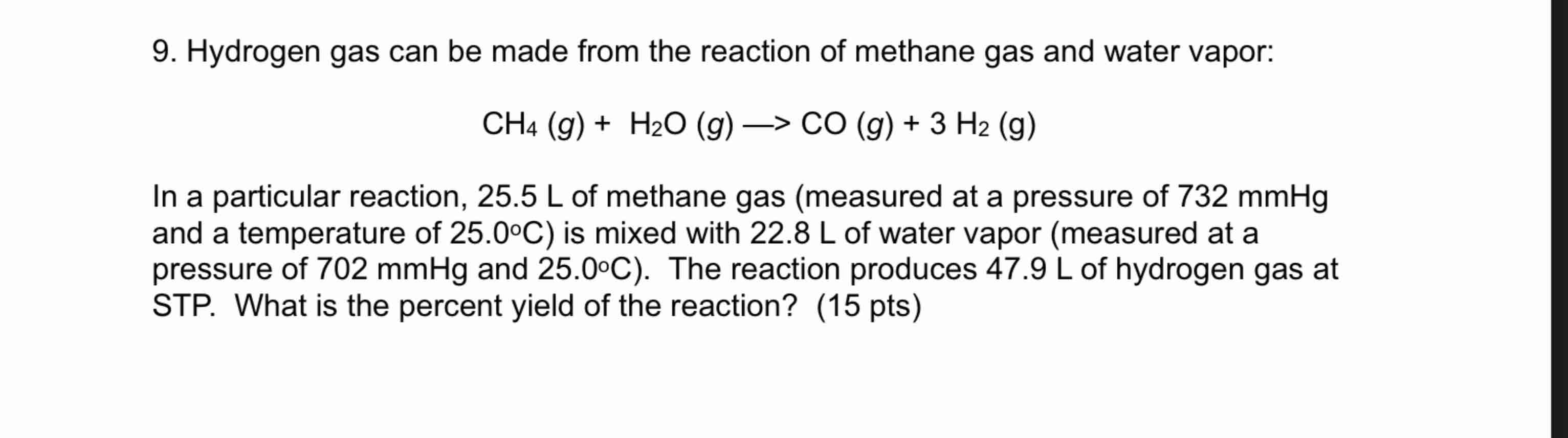 Solved Hydrogen gas can be ﻿made from the reaction of | Chegg.com