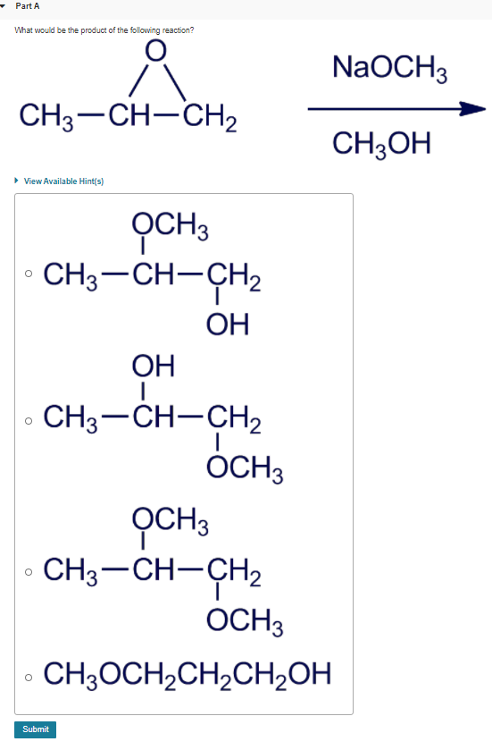 Solved - Part A What would be the product of the following | Chegg.com