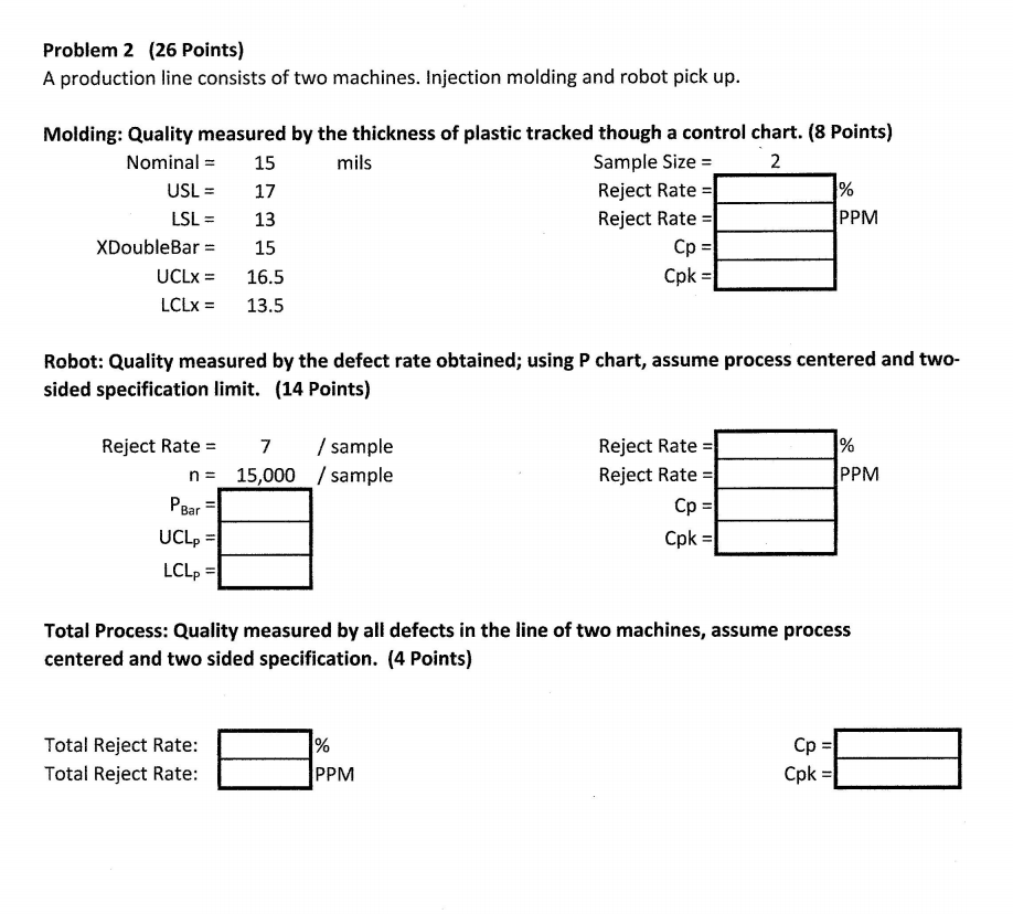 Solved Problem 2 (26 points) A production line consists of | Chegg.com