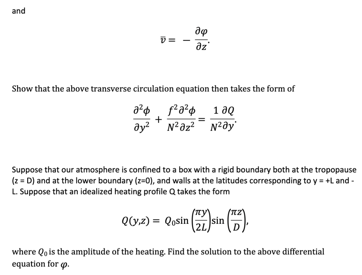 Solved (e) In the absence of friction, the zonal-mean | Chegg.com