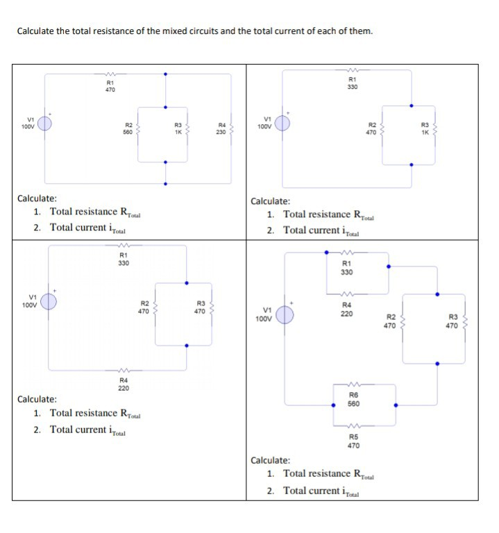 Solved Calculate the total resistance of the mixed circuits | Chegg.com