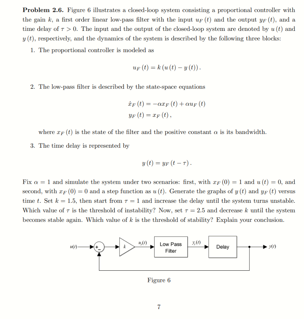 Solved Problem 2.6. Figure 6 illustrates a closed-loop | Chegg.com