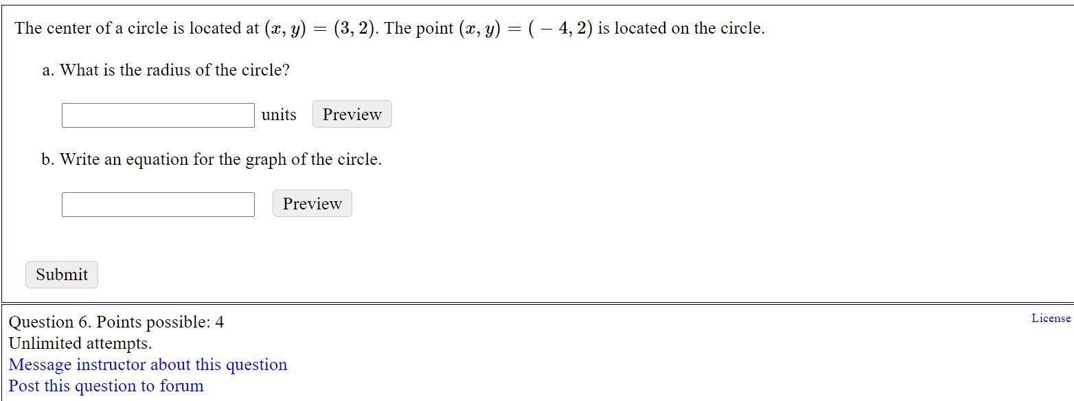 solved-the-center-of-a-circle-is-located-at-x-y-3-2-chegg
