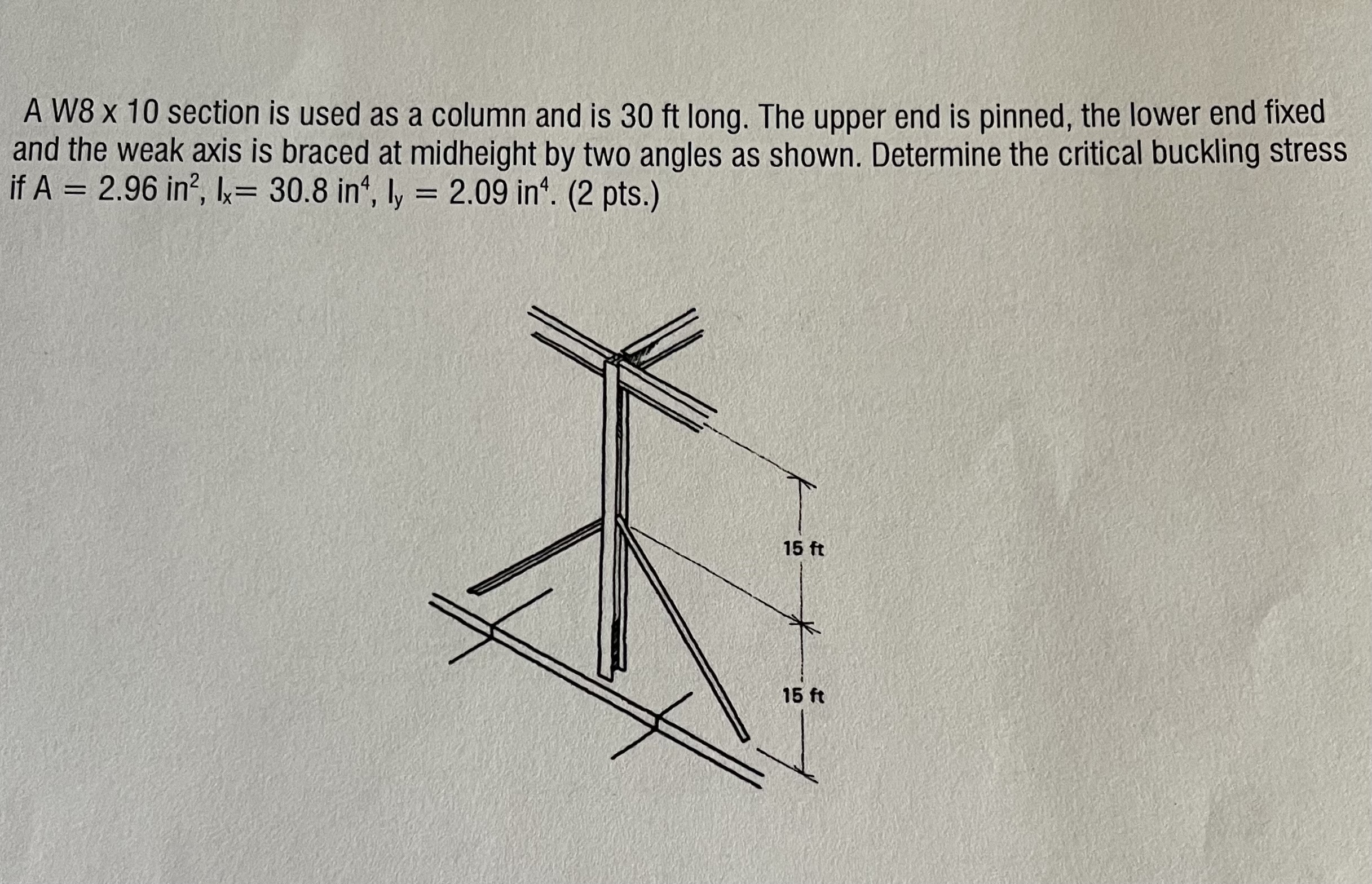 Solved A W 8×10 section is used as a column and is 30ft | Chegg.com