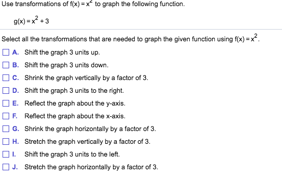 Solved Use transformations of f(x) = x to graph the | Chegg.com