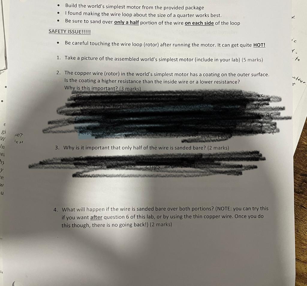 - Build the world's simplest motor from the provided | Chegg.com