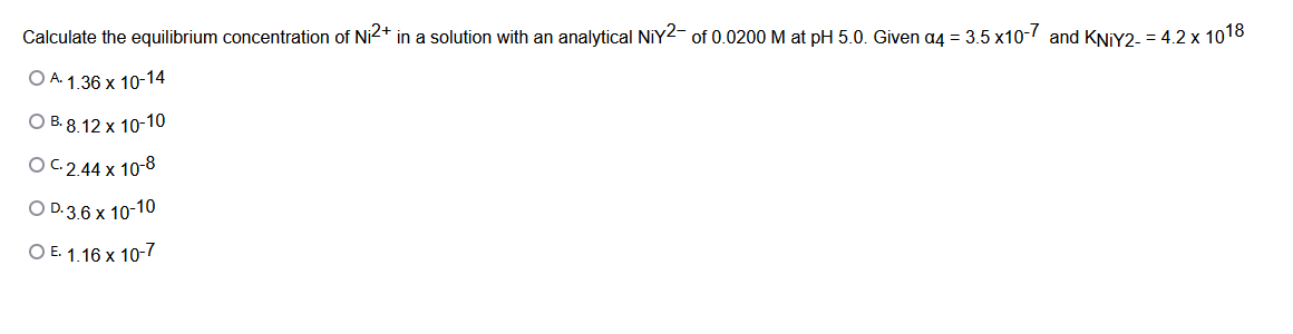 Solved Calculate the equilibrium concentration of Ni2+ in a | Chegg.com