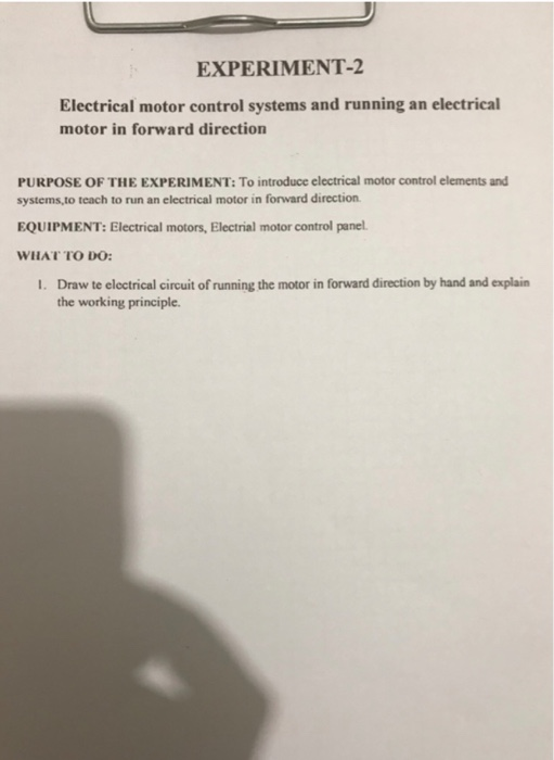 Solved EXPERIMENT-2 Electrical motor control systems and | Chegg.com