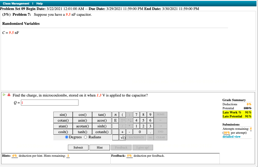 Solved Class Management | Help Problem Set 09 Begin Date: | Chegg.com