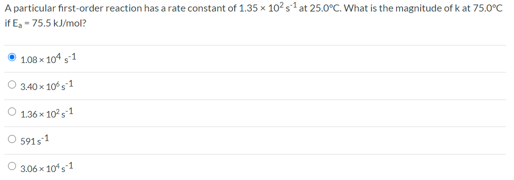 Solved A particular first-order reaction has a rate constant | Chegg.com