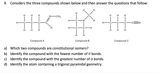 Solved 9 Considers the three compounds shown below and then | Chegg.com
