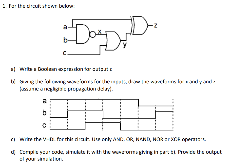 Solved 1. For the circuit shown below: a) Write a Boolean | Chegg.com
