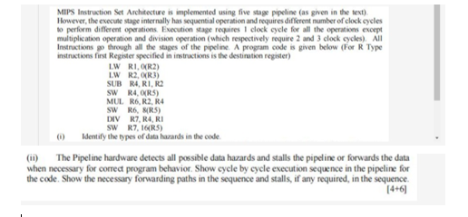 MIPS Instruction Set Architecture is implemented | Chegg.com