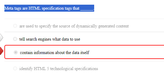 Solved Meta tags are HTML specification tags that?are used | Chegg.com