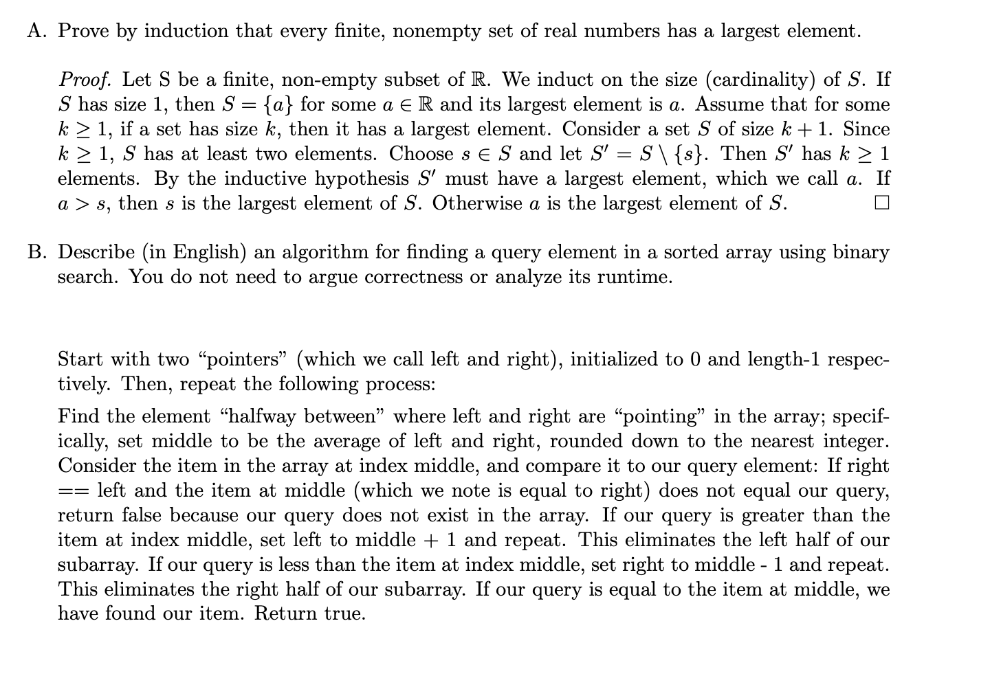 Solved A Prove By Induction That Every Finite Nonempty Set 