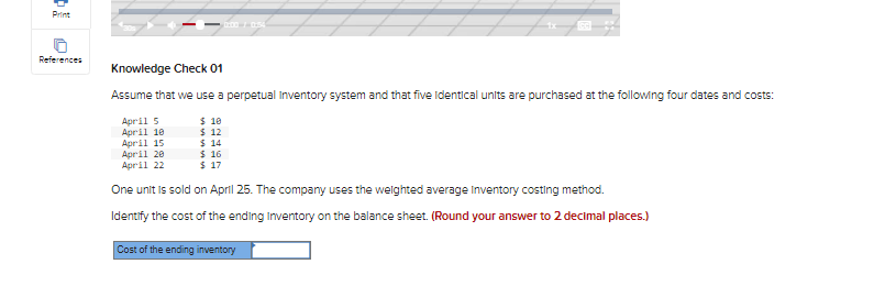 Solved Print References Knowledge Check 01 Assume that we | Chegg.com
