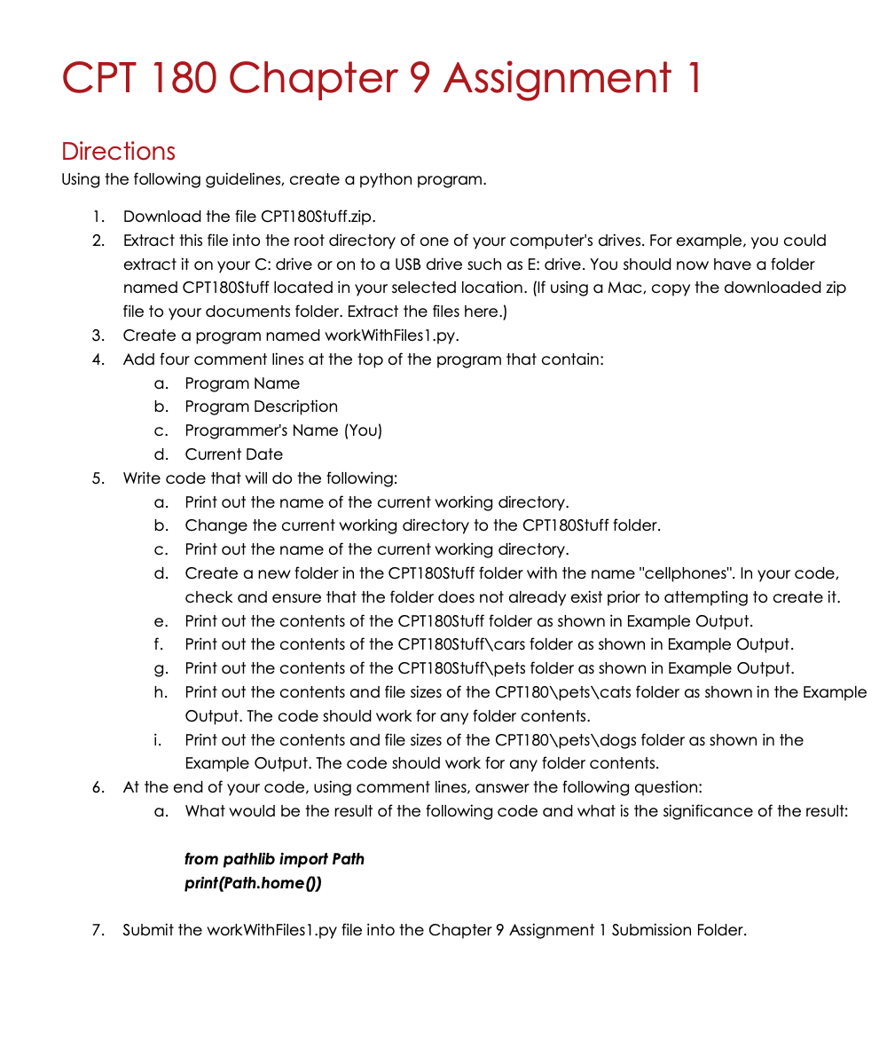 Solved CPT 180 Chapter 9 Assignment 1 Directions Using the | Chegg.com