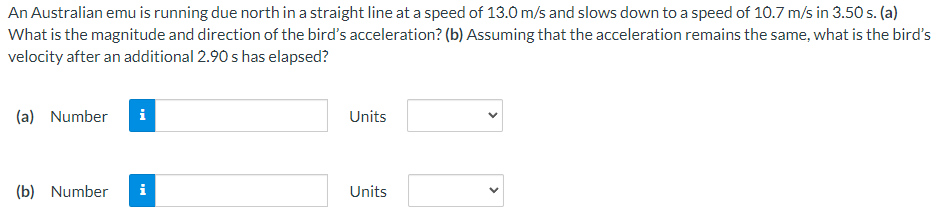 Solved An Australian emu is running due north in a straight | Chegg.com