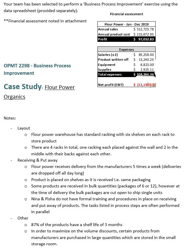 Business Process Improvement Case Study For your | Chegg.com