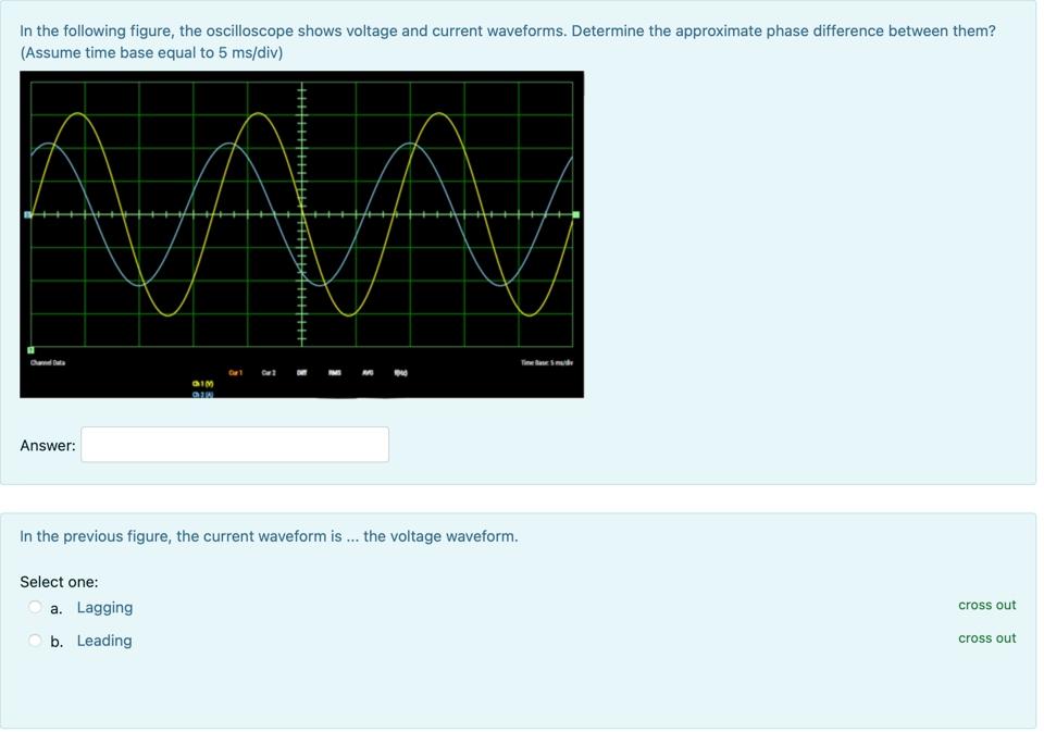 Solved In the following figure, the oscilloscope shows | Chegg.com