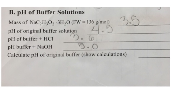 Solved we took 3.5 g of NaC2H3O2 and added 8.8 mL 3.0 M | Chegg.com
