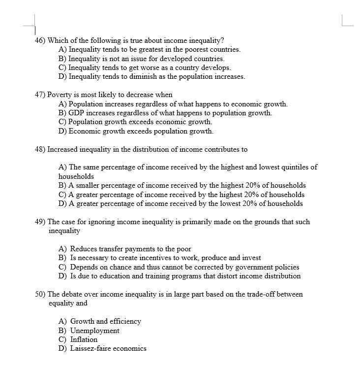Solved 46) Which of the following is true about income | Chegg.com