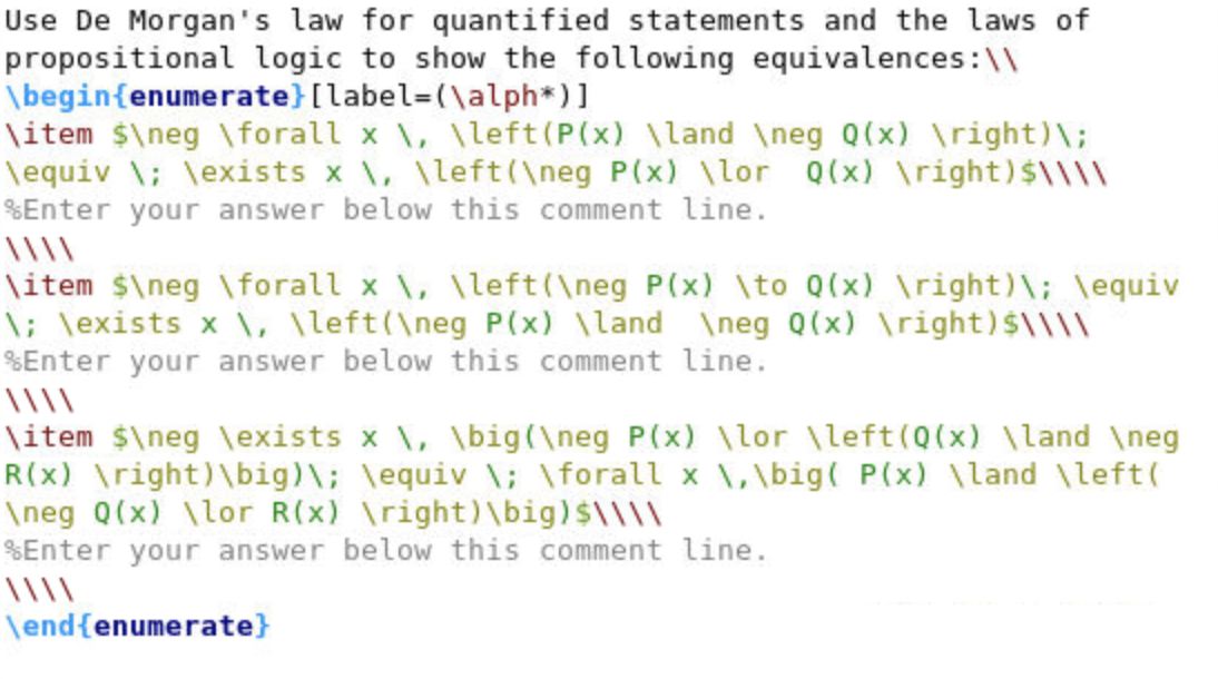Use De Morgan's law for quantified statements and the | Chegg.com