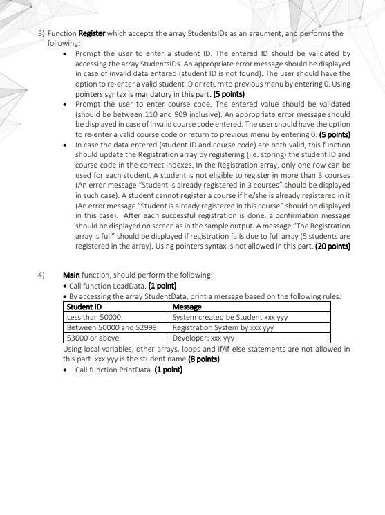 Solved Problem Write a C program that simulates a student | Chegg.com