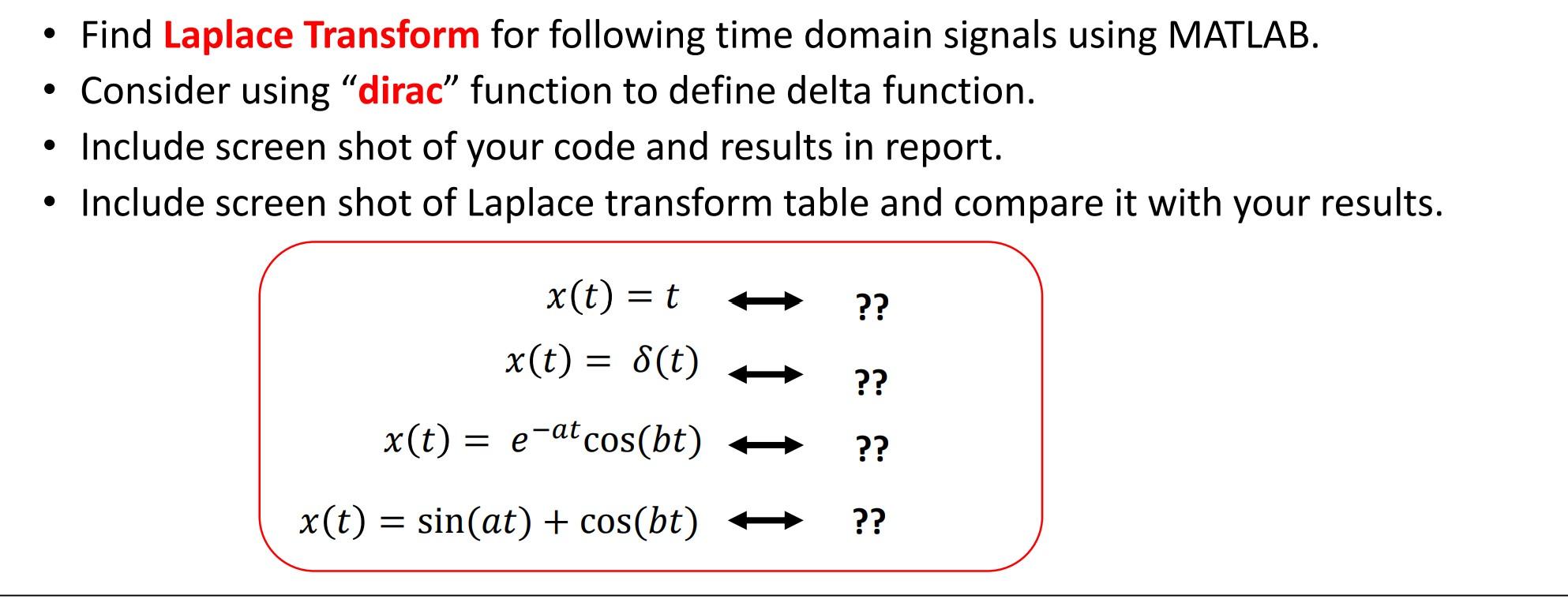 Solved - Find Laplace Transform for following time domain | Chegg.com