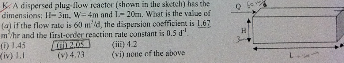 Solved o to K. A dispersed plug-flow reactor (shown in the | Chegg.com