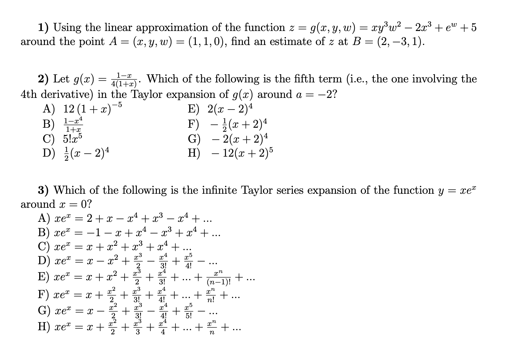 Solved 1) Using the linear approximation of the function | Chegg.com