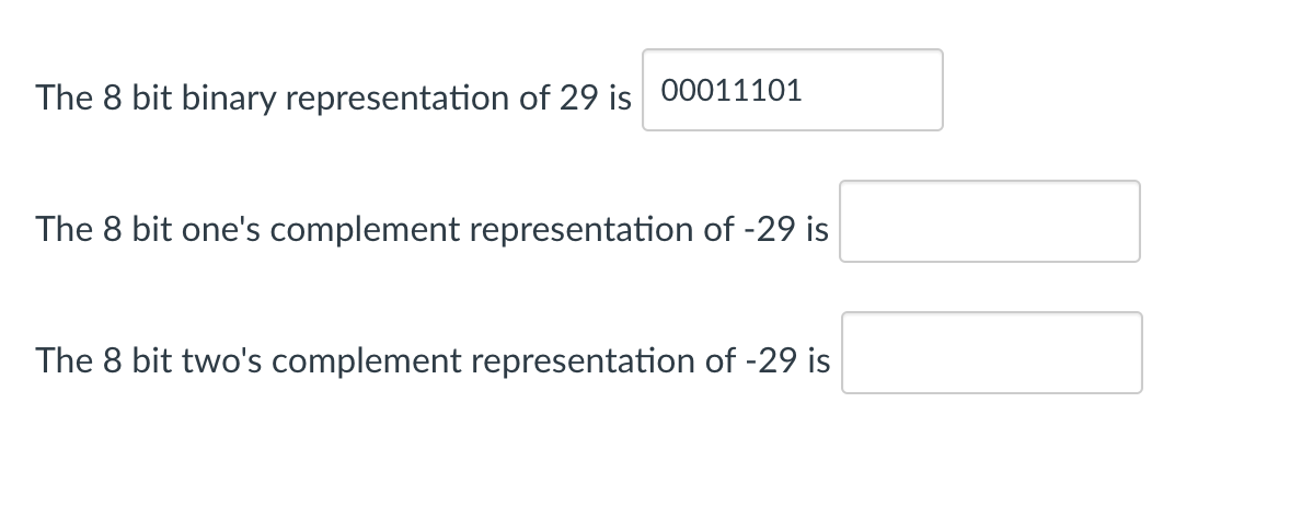 Solved The 8 Bit Binary Representation Of 29 Is 00011101 The 