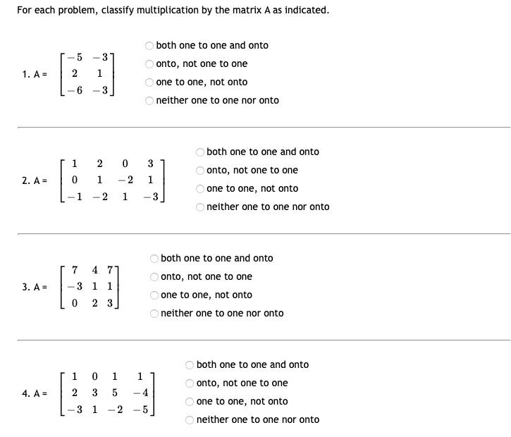 Solved For each problem, classify multiplication by the | Chegg.com
