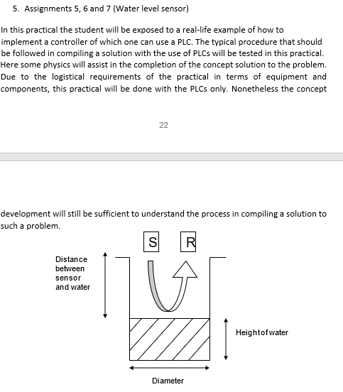 5. Assignments 5, 6 and 7 (Water level sensor) In | Chegg.com