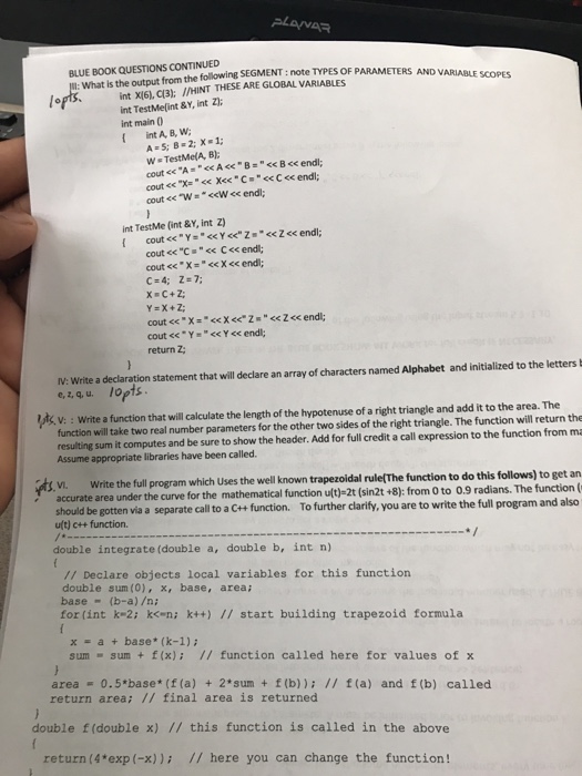 Solved What Is The Output From The Following Segment Note