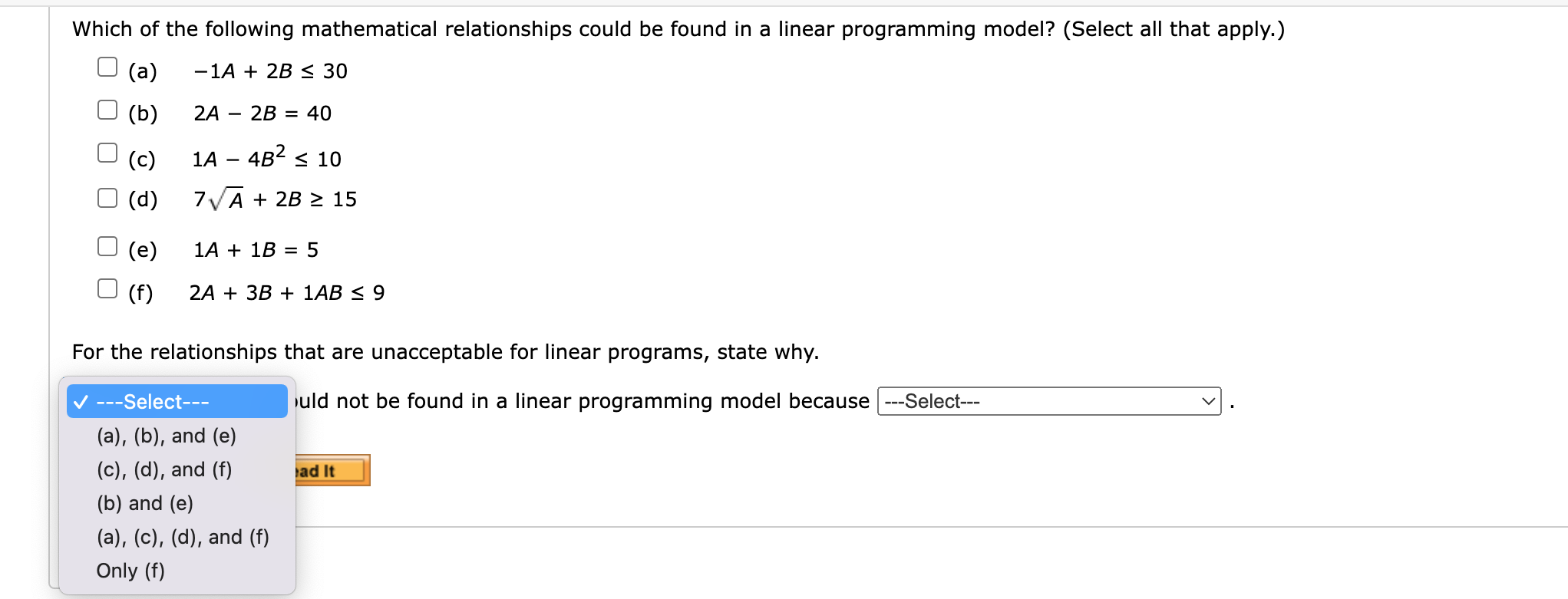 Solved Which of the following mathematical relationships | Chegg.com