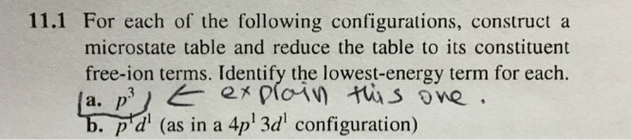 Solved For each of the following configurations, construct a | Chegg.com