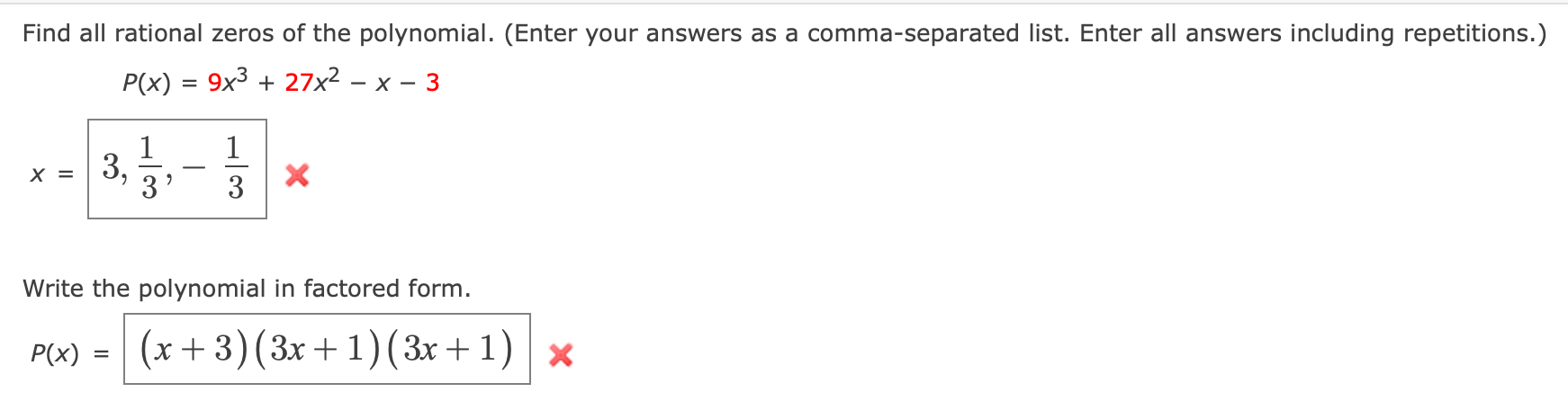 Solved Find all rational zeros of the polynomial. (Enter | Chegg.com