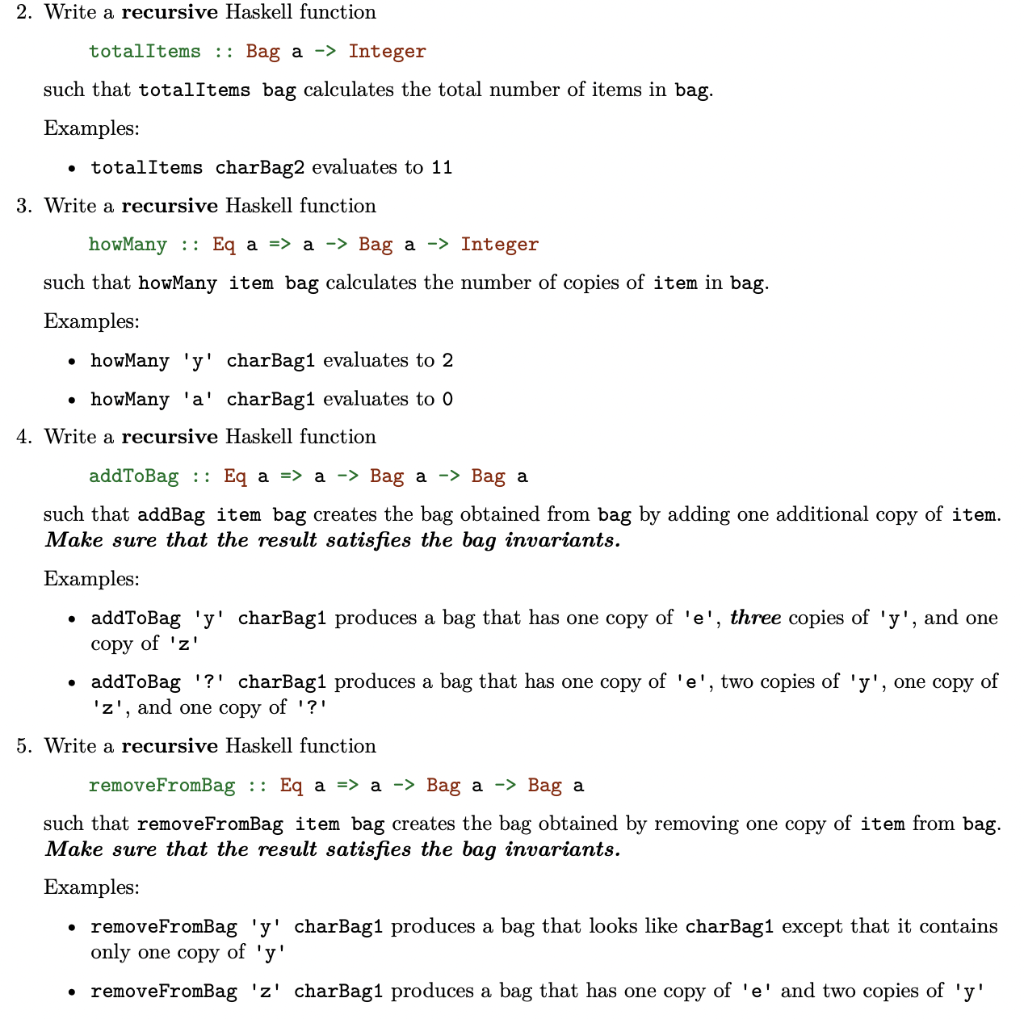 Solved A bag is an abstract data type that is like a set, | Chegg.com
